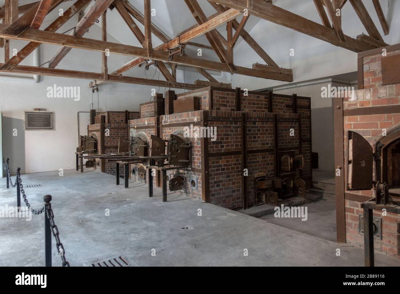 The ovens in the second Crematoria building, Barrack X, the former Nazi ...