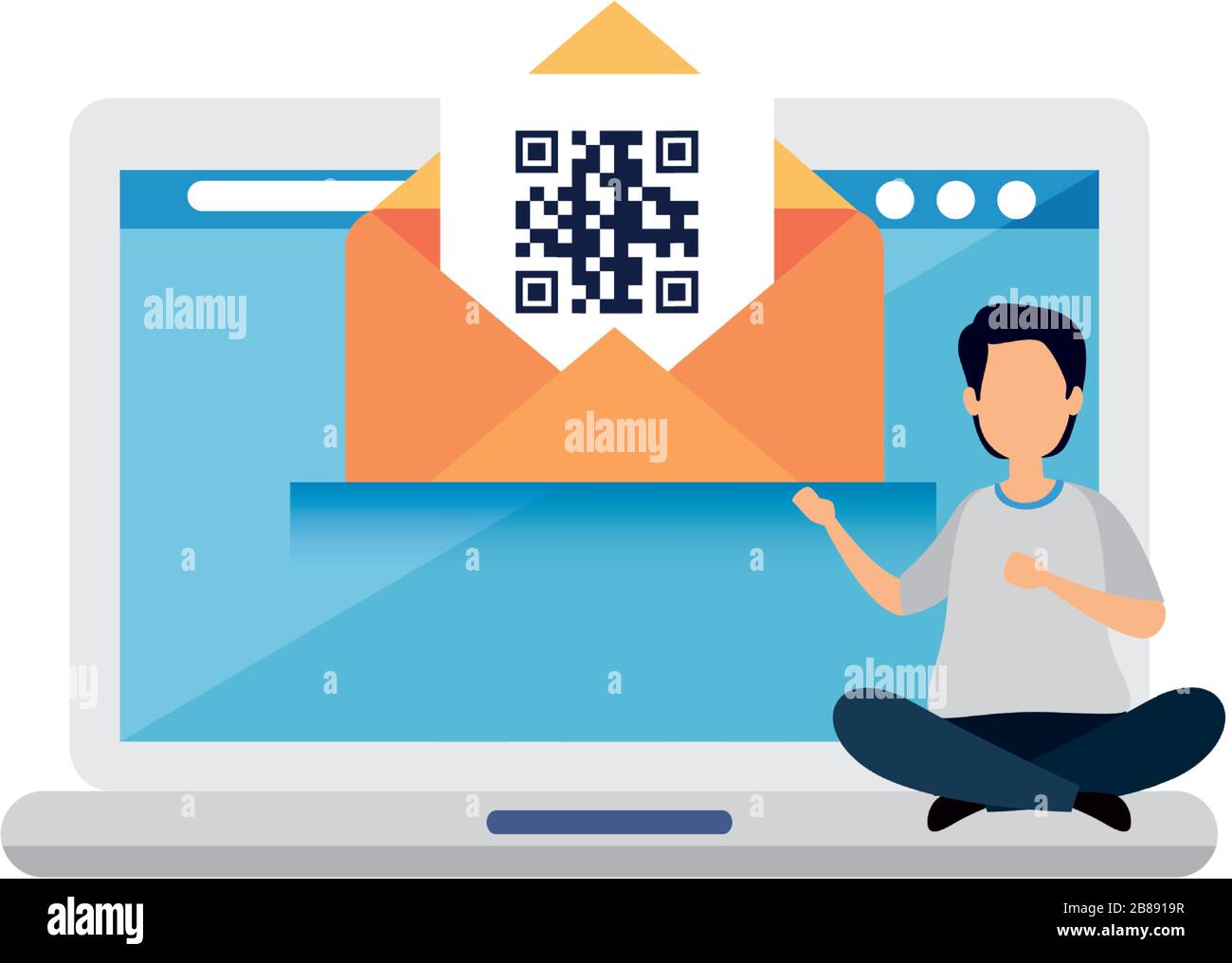 Isolated qr code laptop design hi-res stock photography and images - Alamy