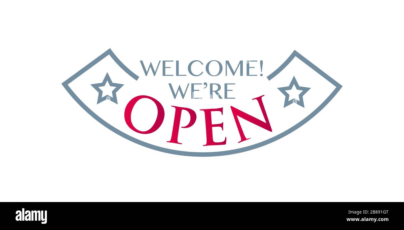 door sticker welcome we are open. Isolated object Stock Vector Image ...