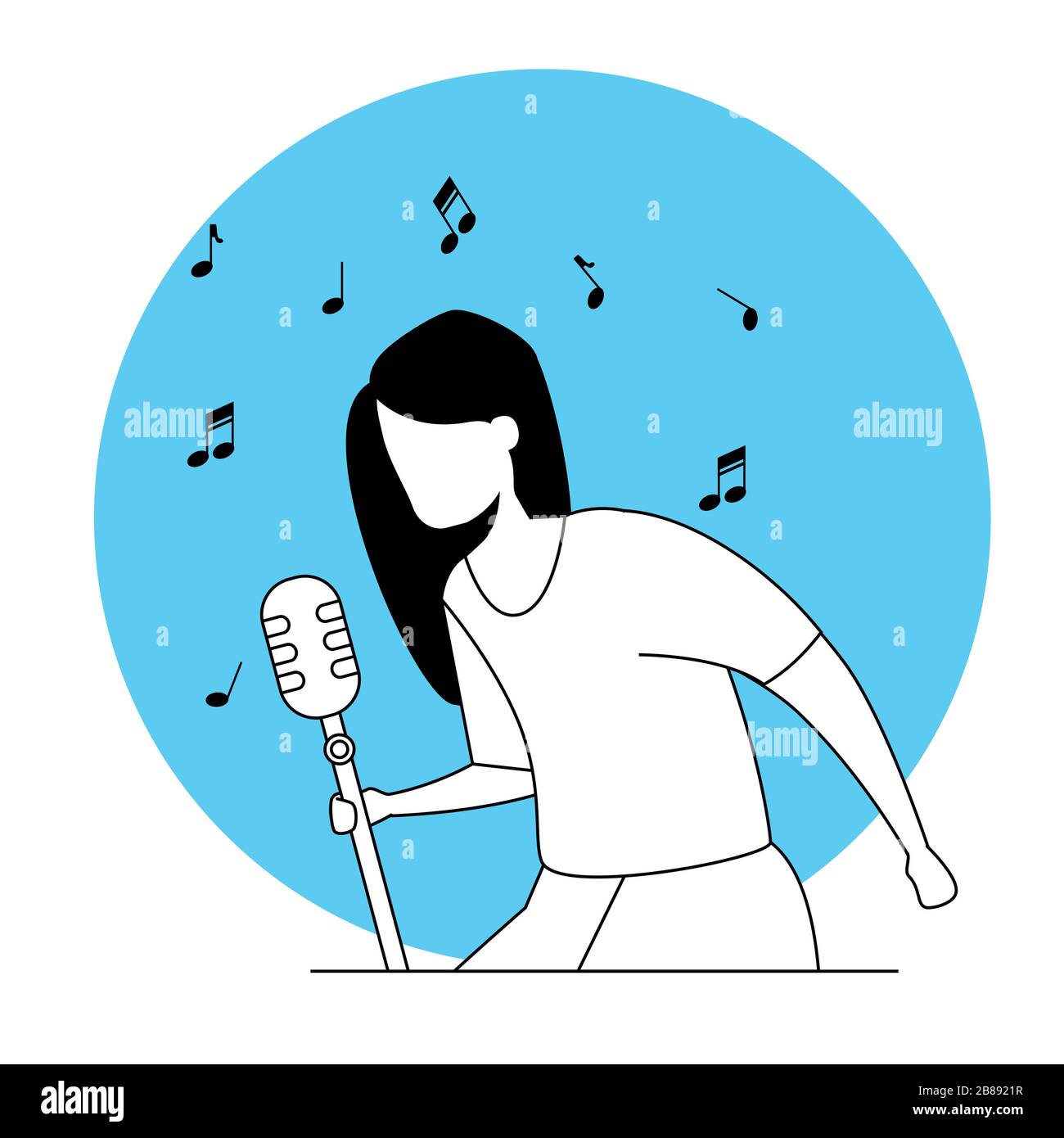 woman singing avatar character icons Stock Vector Image & Art - Alamy