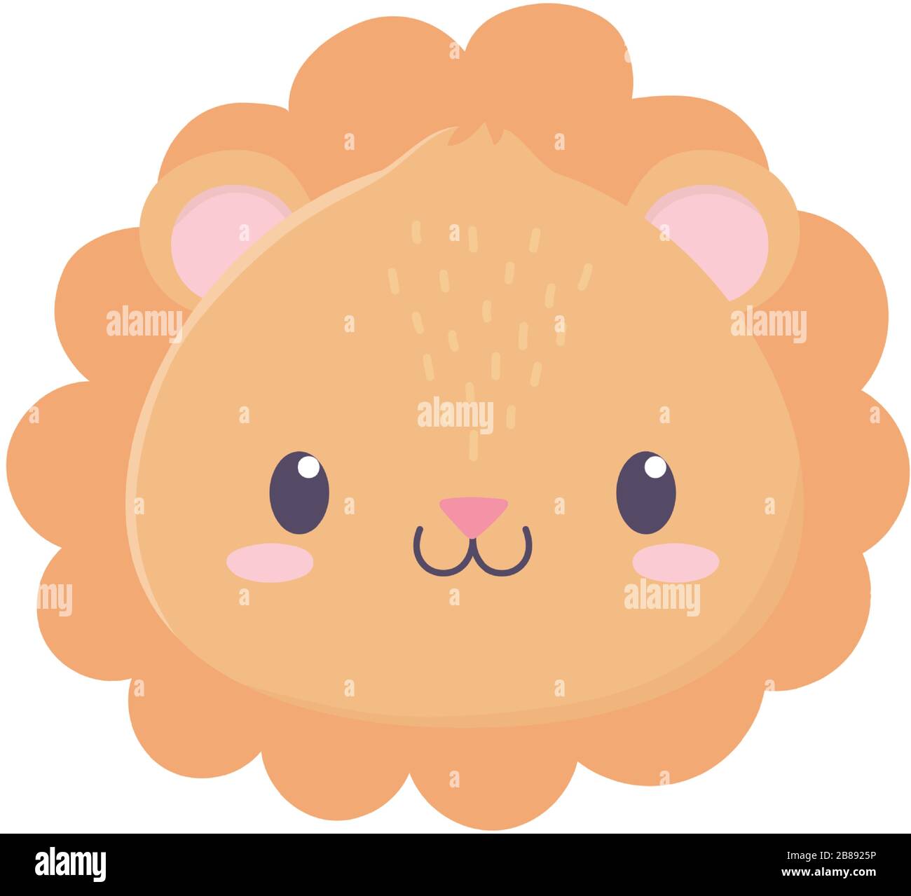 cute lion face animal cartoon isolated icon vector illustration Stock ...