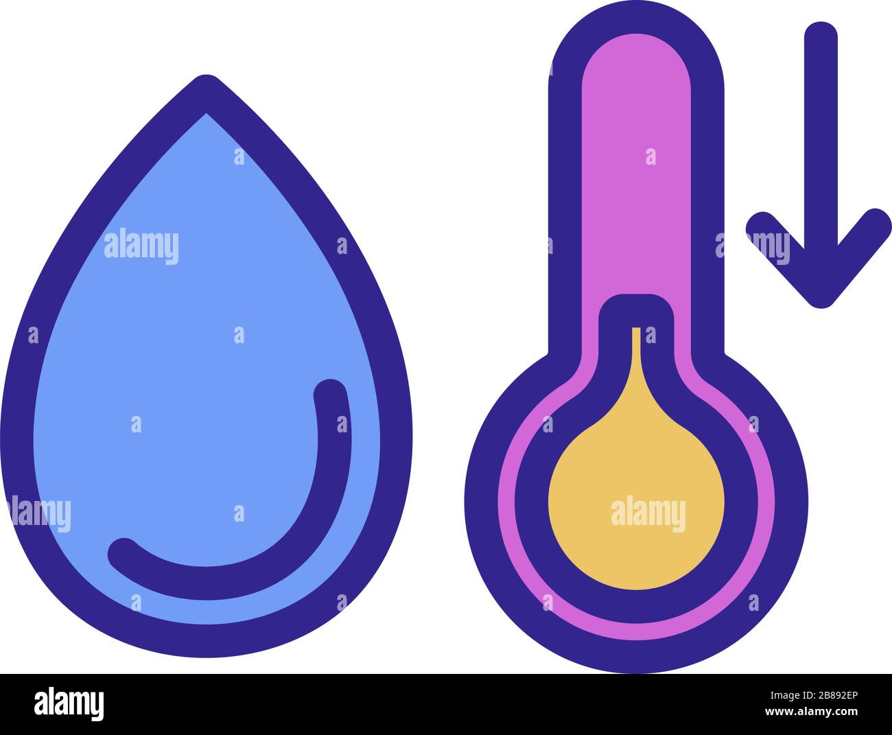 the drop in temperature and humidity icon vector outline illustration ...