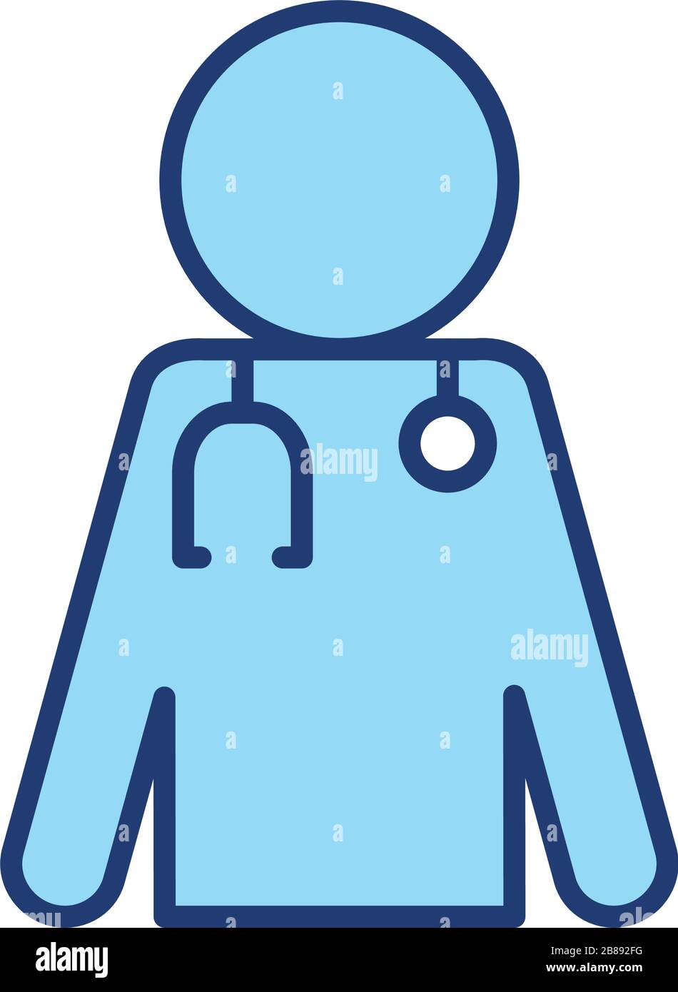 Avatar Doctor With Stethoscope Line And Fill Style Icon Vector Design