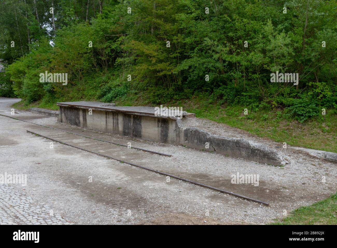 Remains of railway platform used to transport some prisoners to the ...