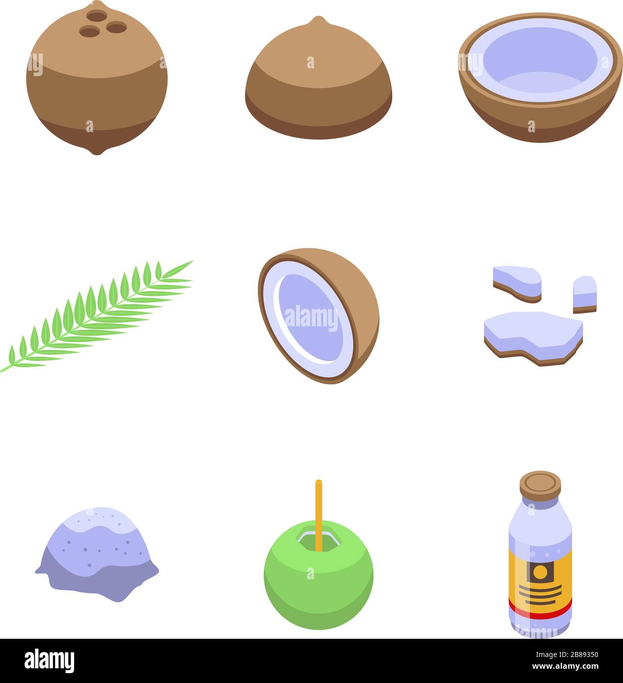 Half young coconut Stock Vector Images - Alamy