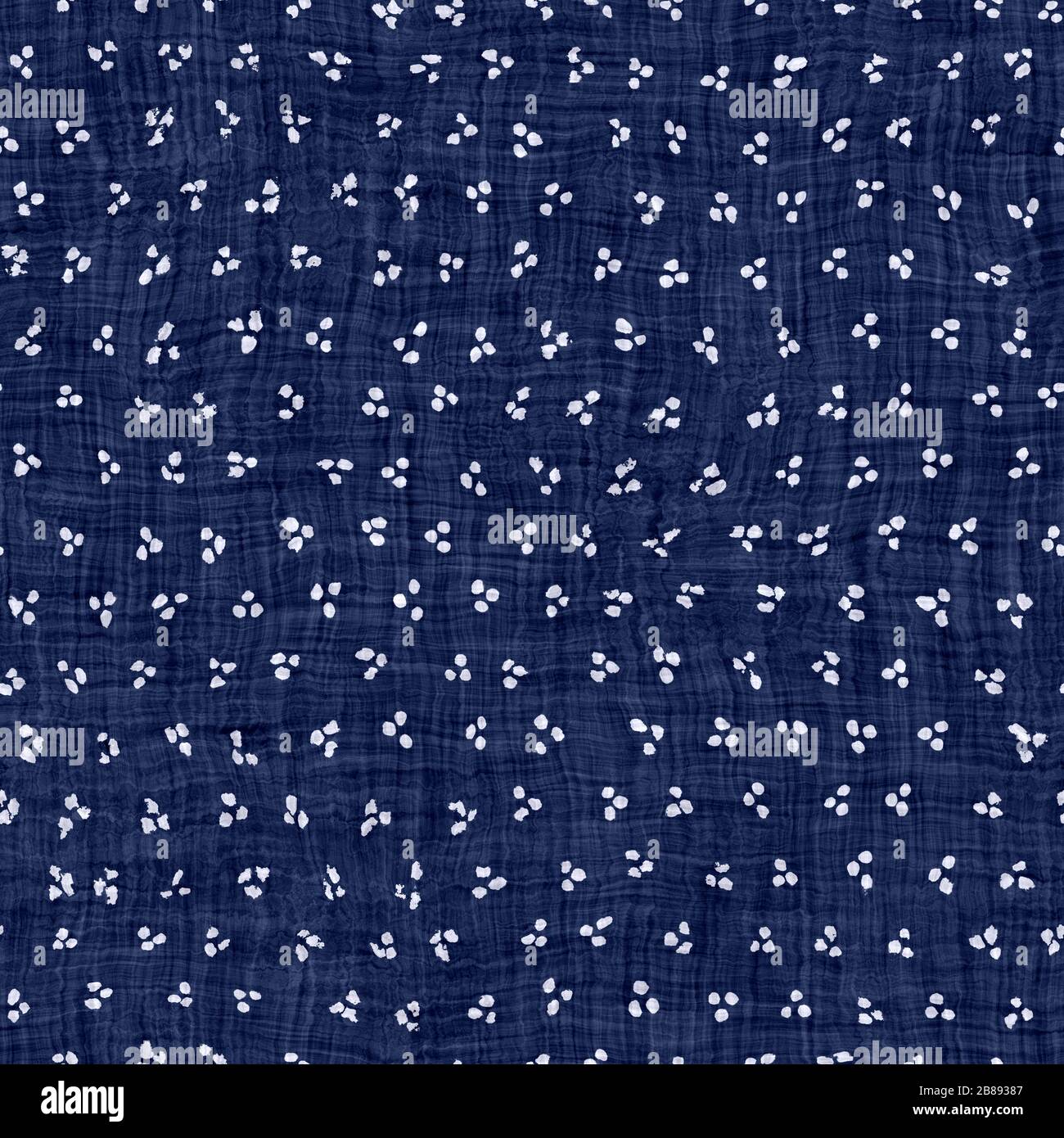 Indigo blue batik dyed effect dotty texture background. Seamless ...