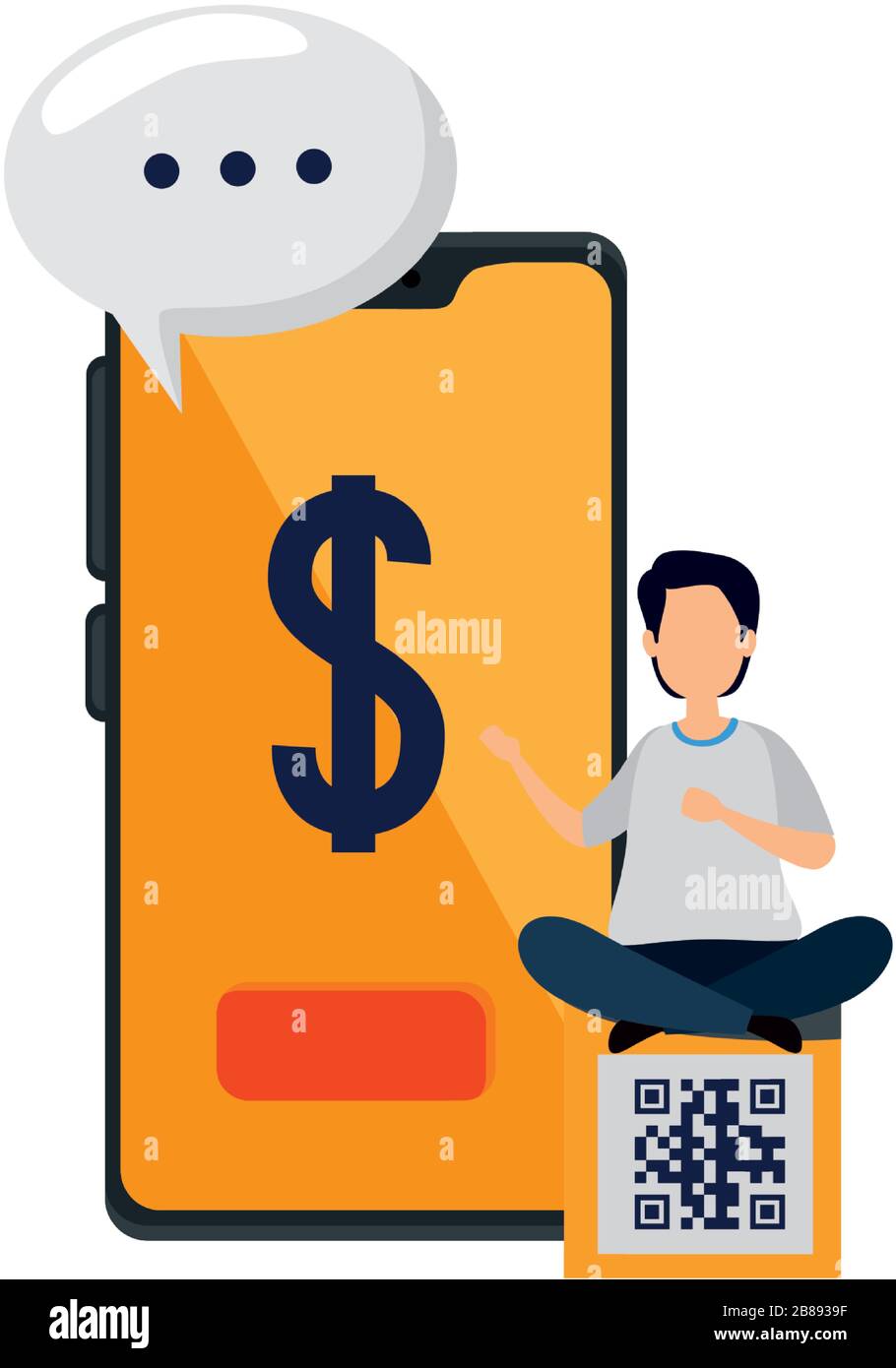 man and code qr code with icons Stock Vector Image & Art - Alamy