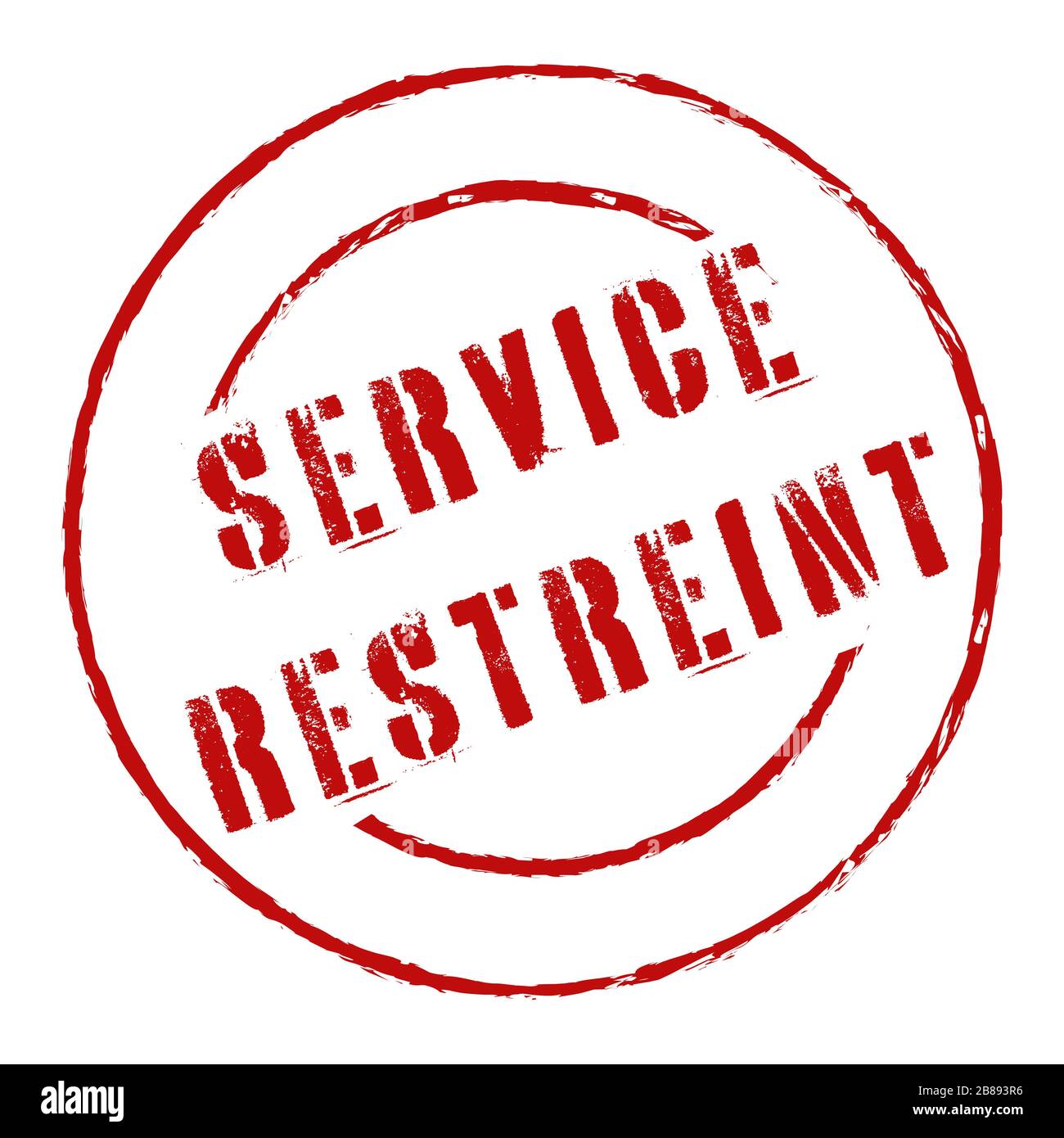 French restricted service stamp isolated on a white background Stock ...