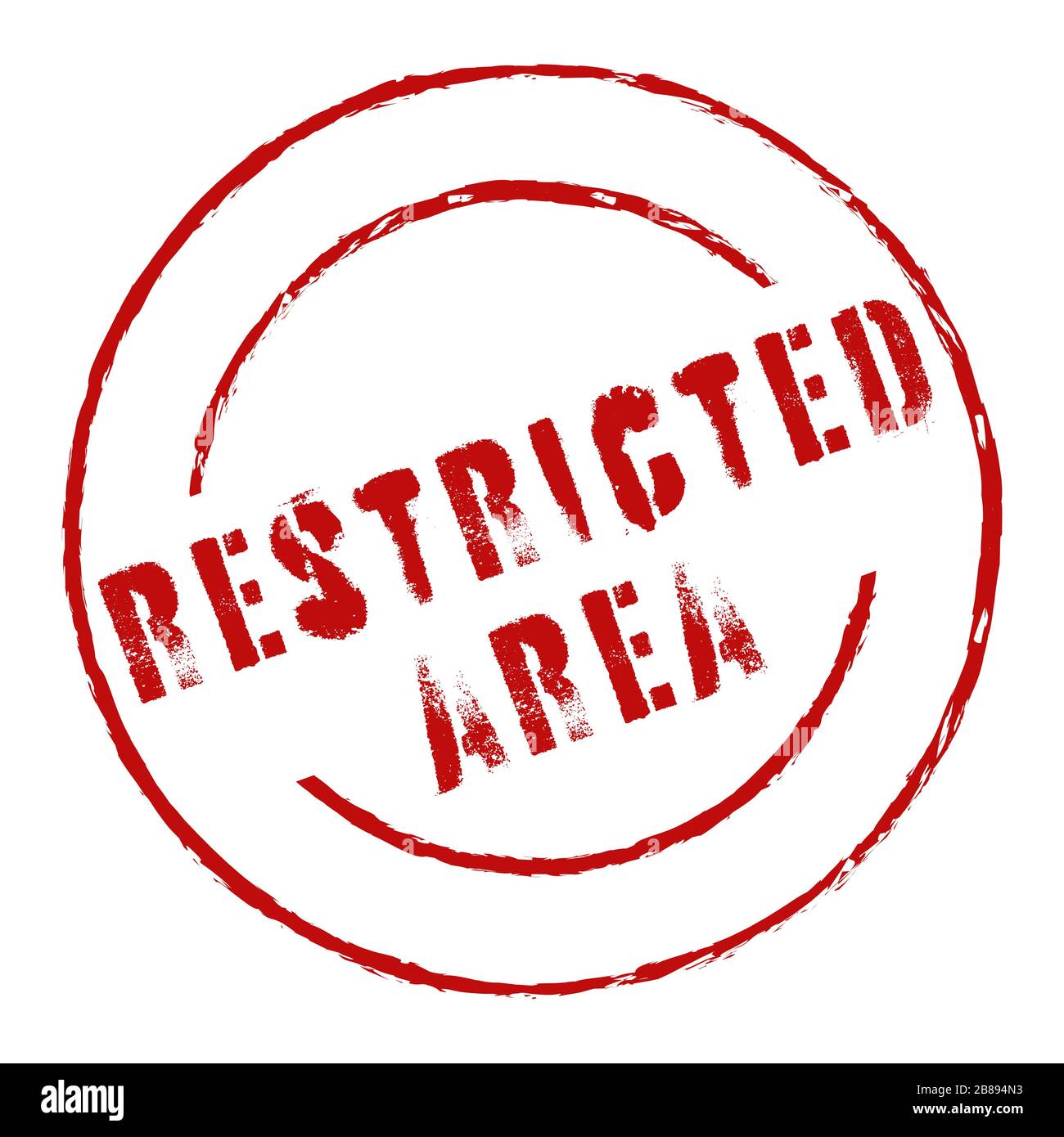 restricted area stamp isolated on a white background Stock Photo - Alamy