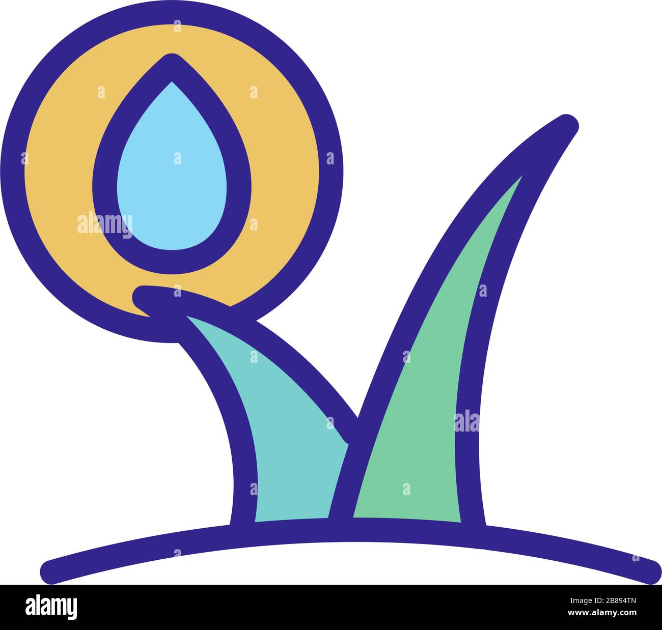 dew on the grass icon vector outline illustration Stock Vector Image ...