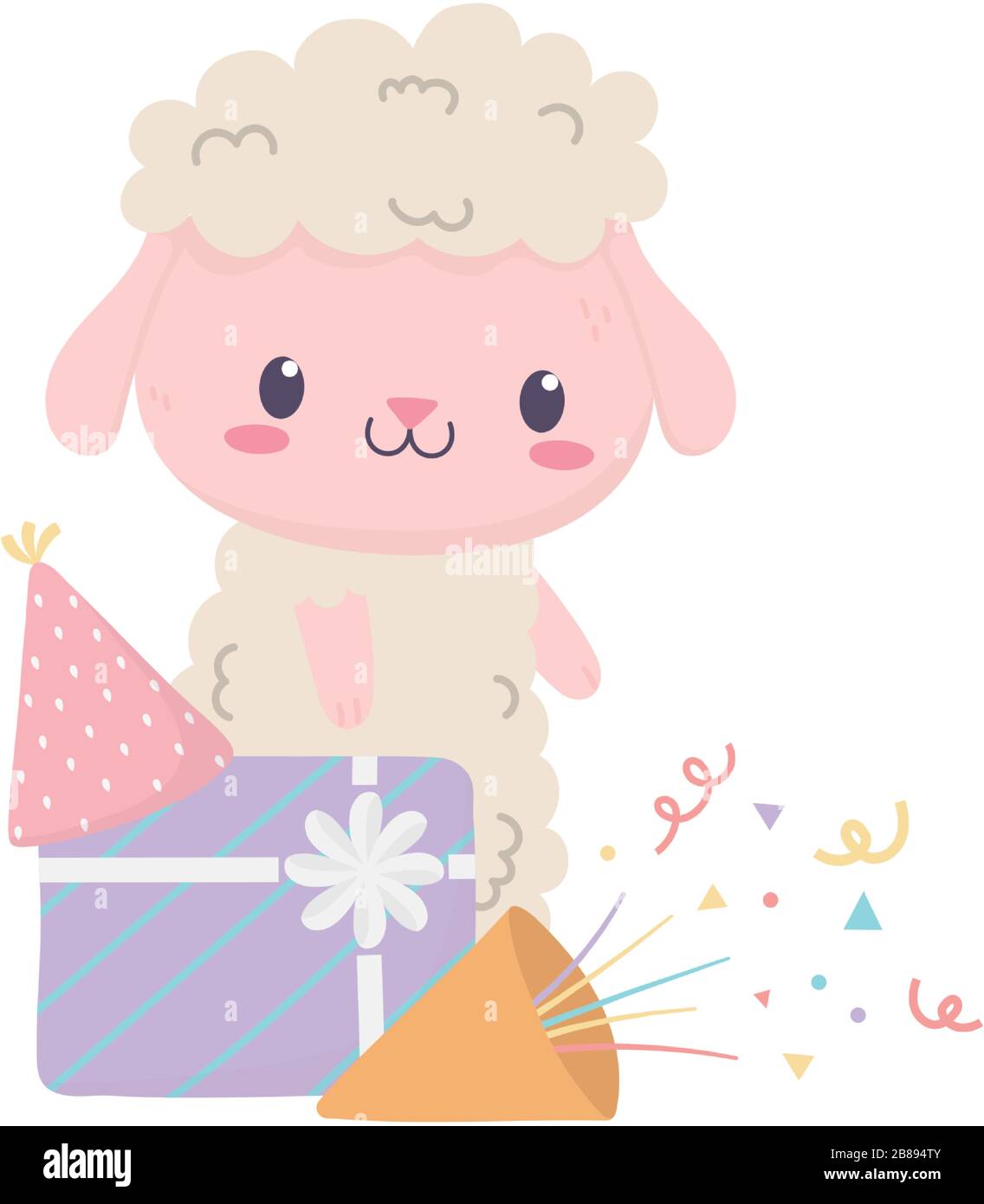 happy birthday sheep gift hat confetti party celebration decoration ...