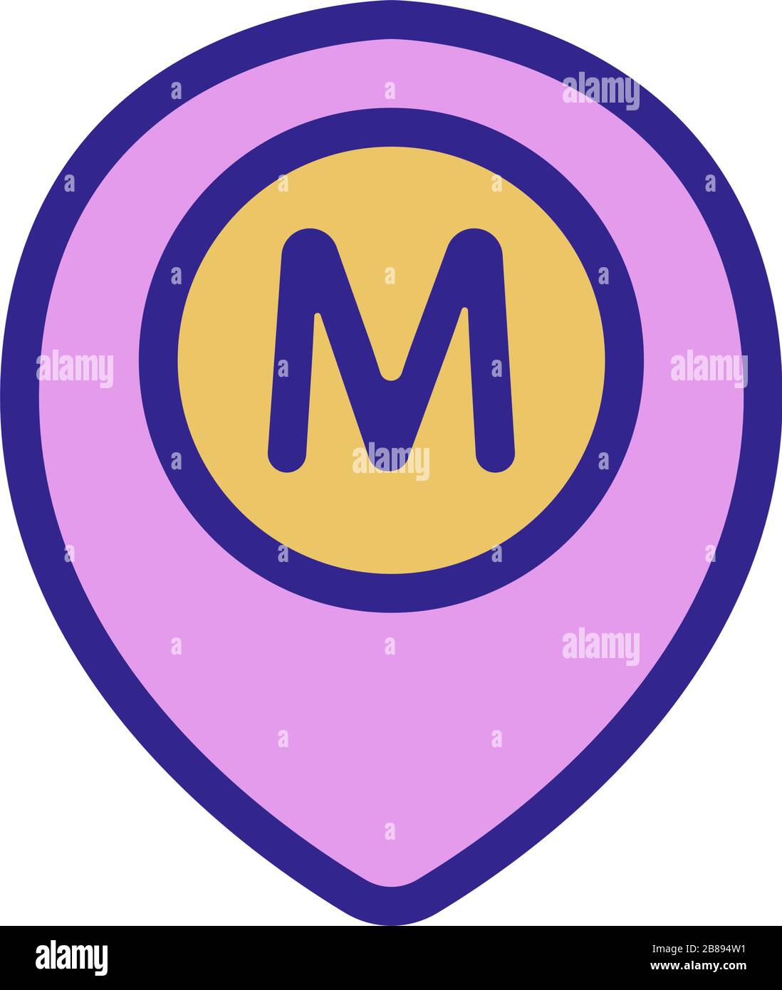 index metro station icon vector outline illustration Stock Vector Image ...