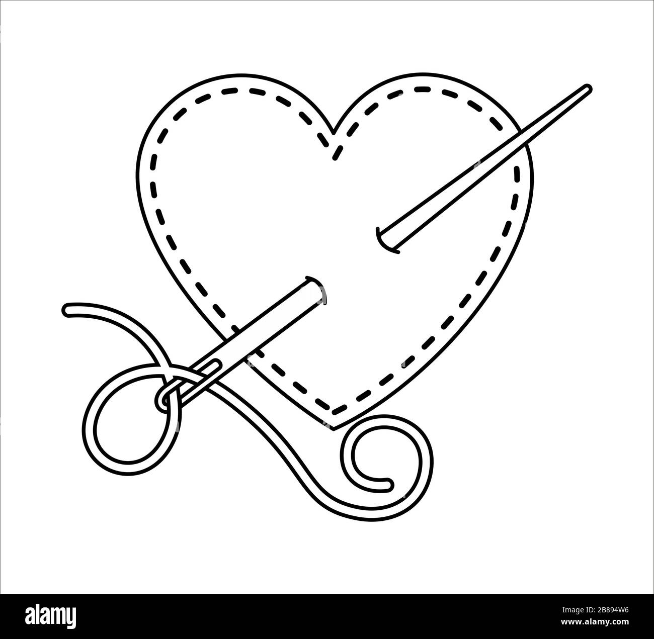 Needle And Thread Heart Tattoo