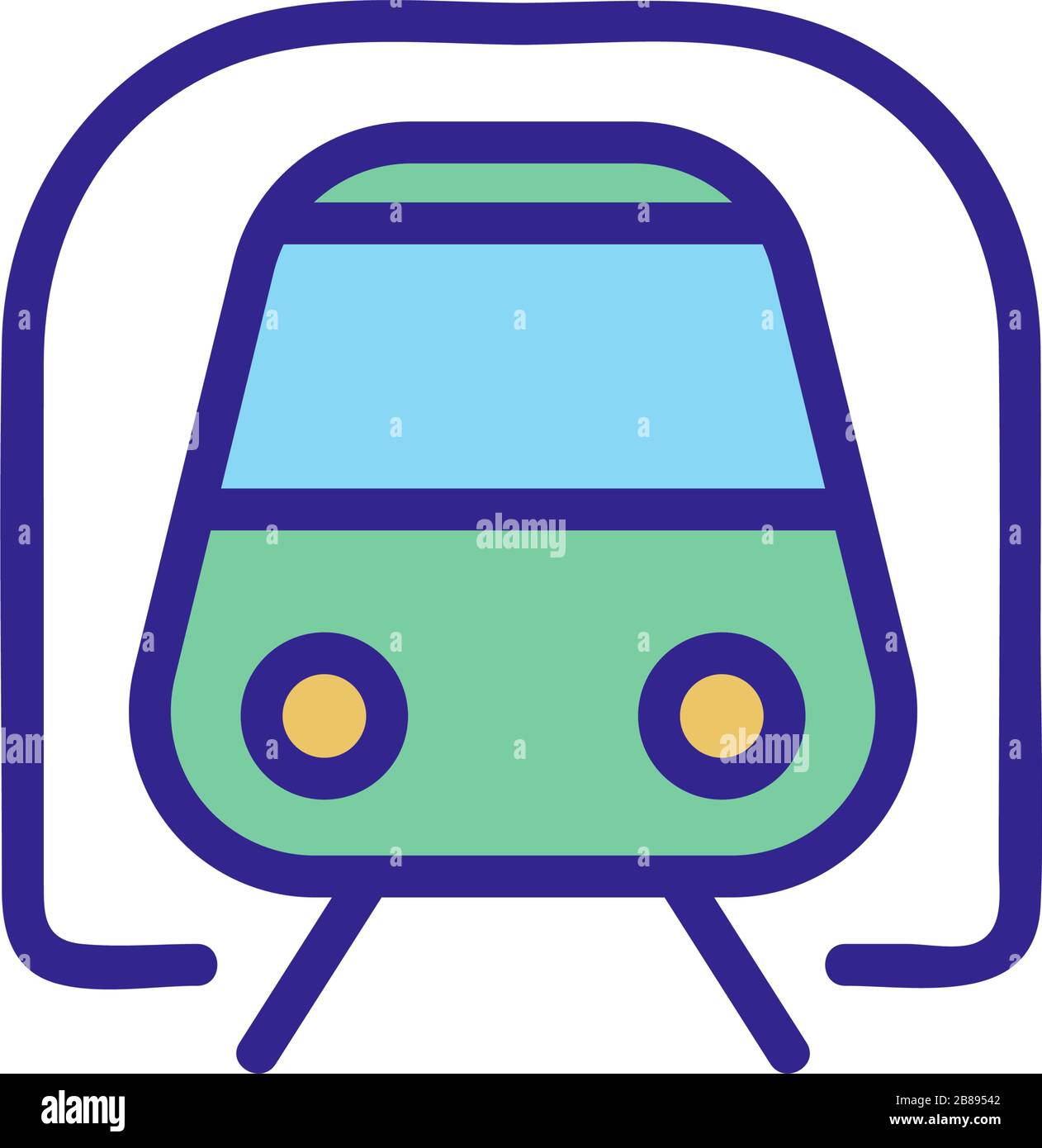 subway train icon vector outline illustration Stock Vector Image & Art ...