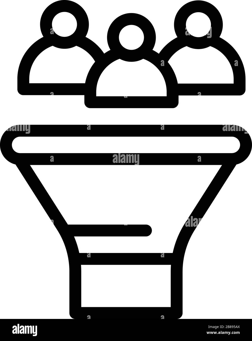 Social conversion funnel icon, outline style Stock Vector Image & Art ...