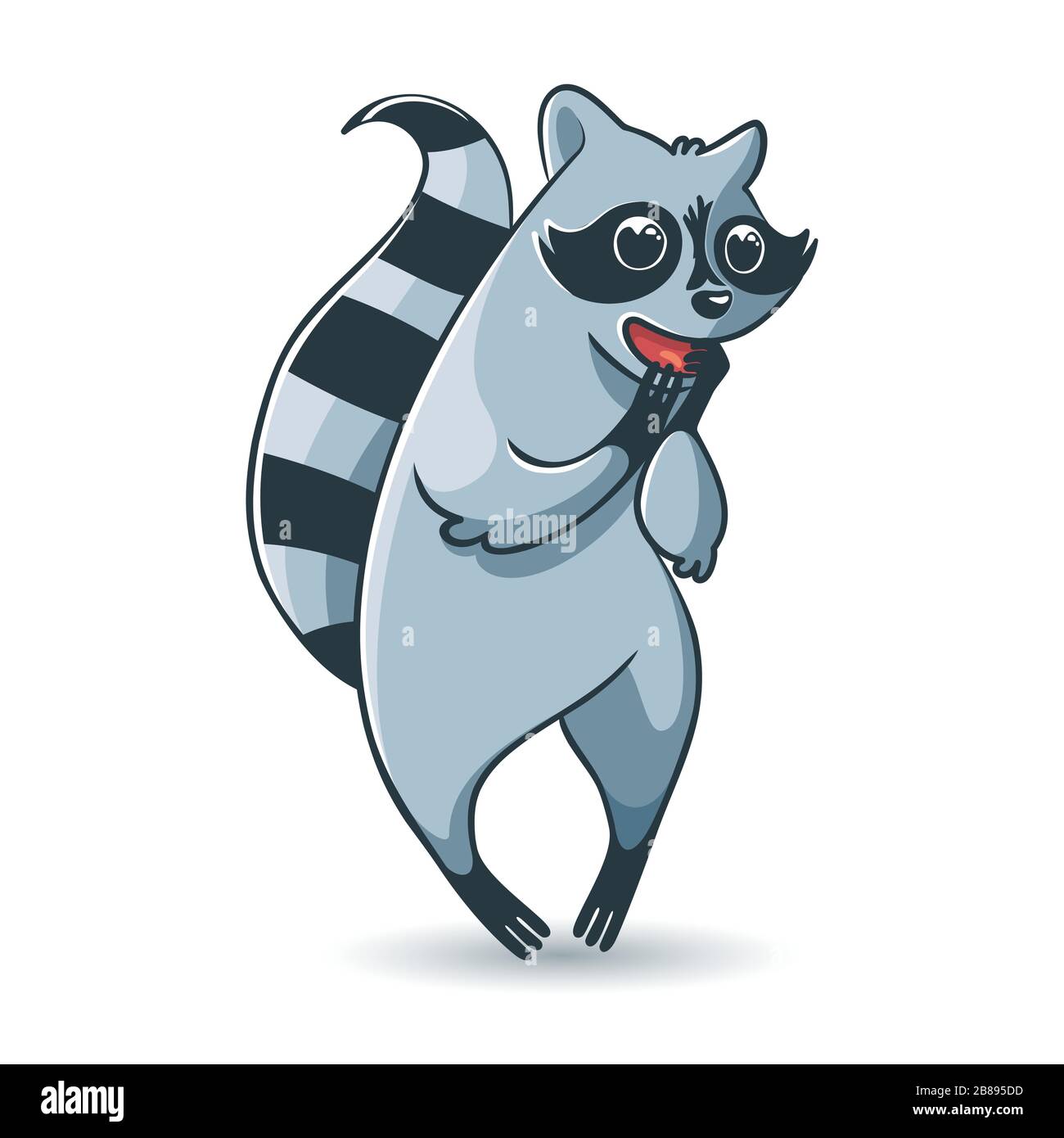 raccoon in love is surprised. Cartoon animal. Love concept, valentines ...