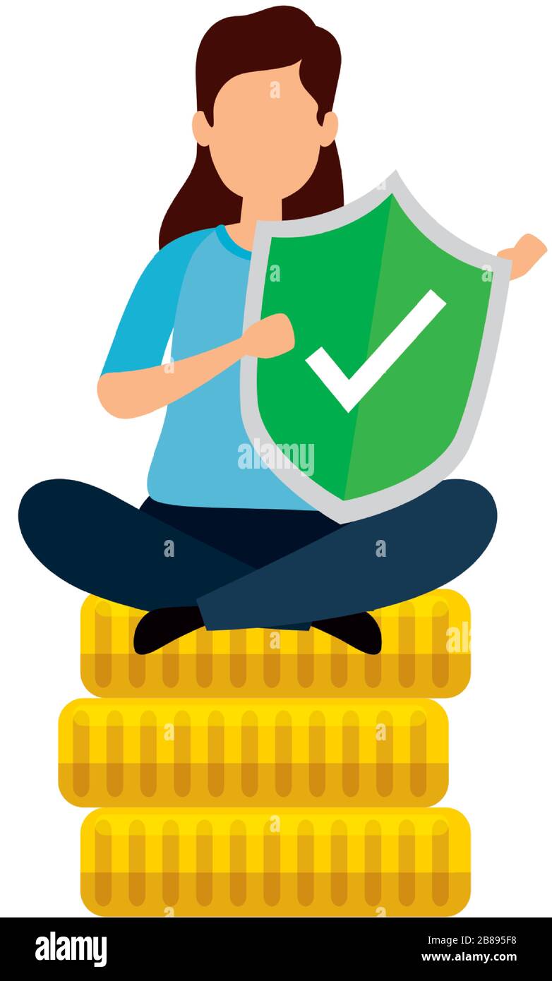 woman and coin money cash isolated icon Stock Vector Image & Art - Alamy
