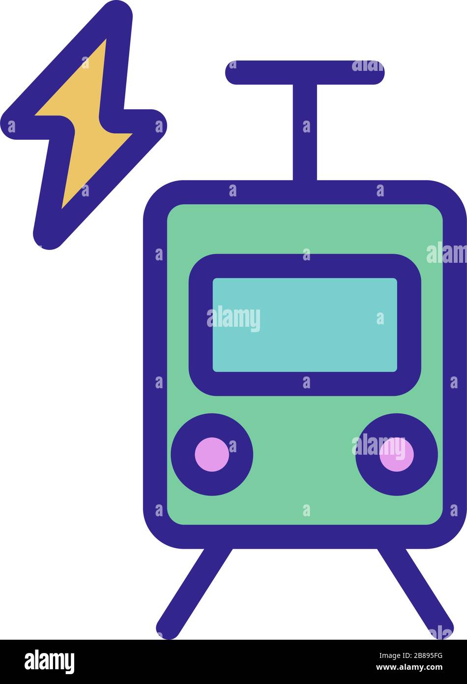 metro train electricity icon vector outline illustration Stock Vector ...