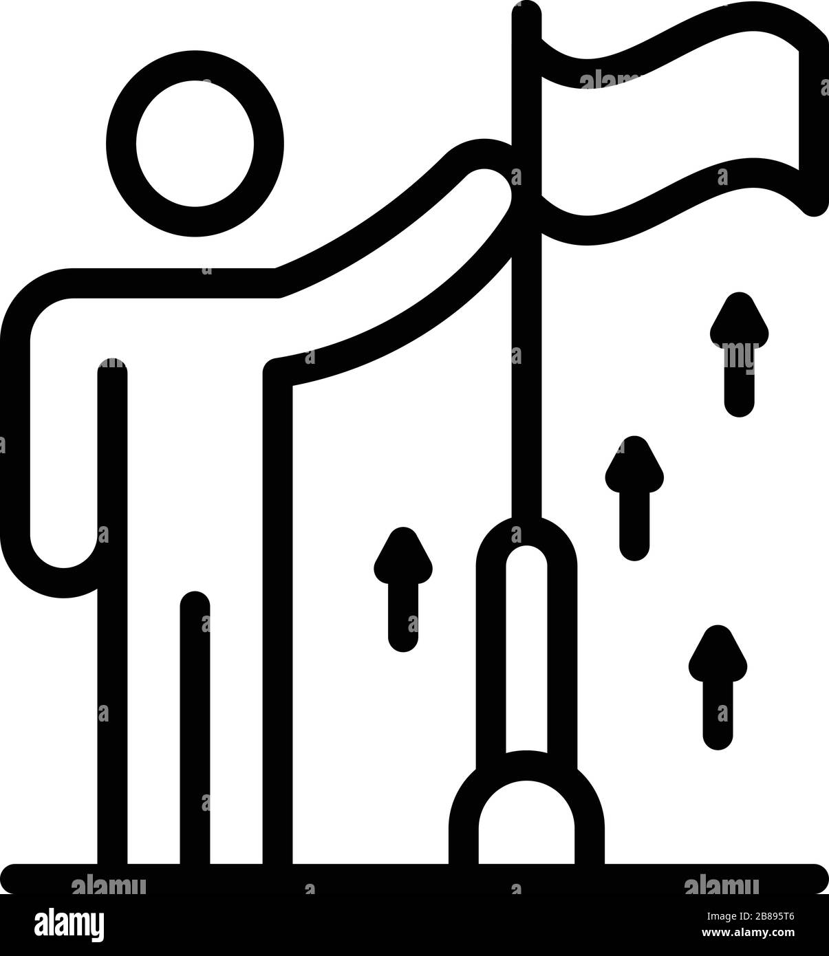 Flag up management skill icon, outline style Stock Vector Image & Art ...