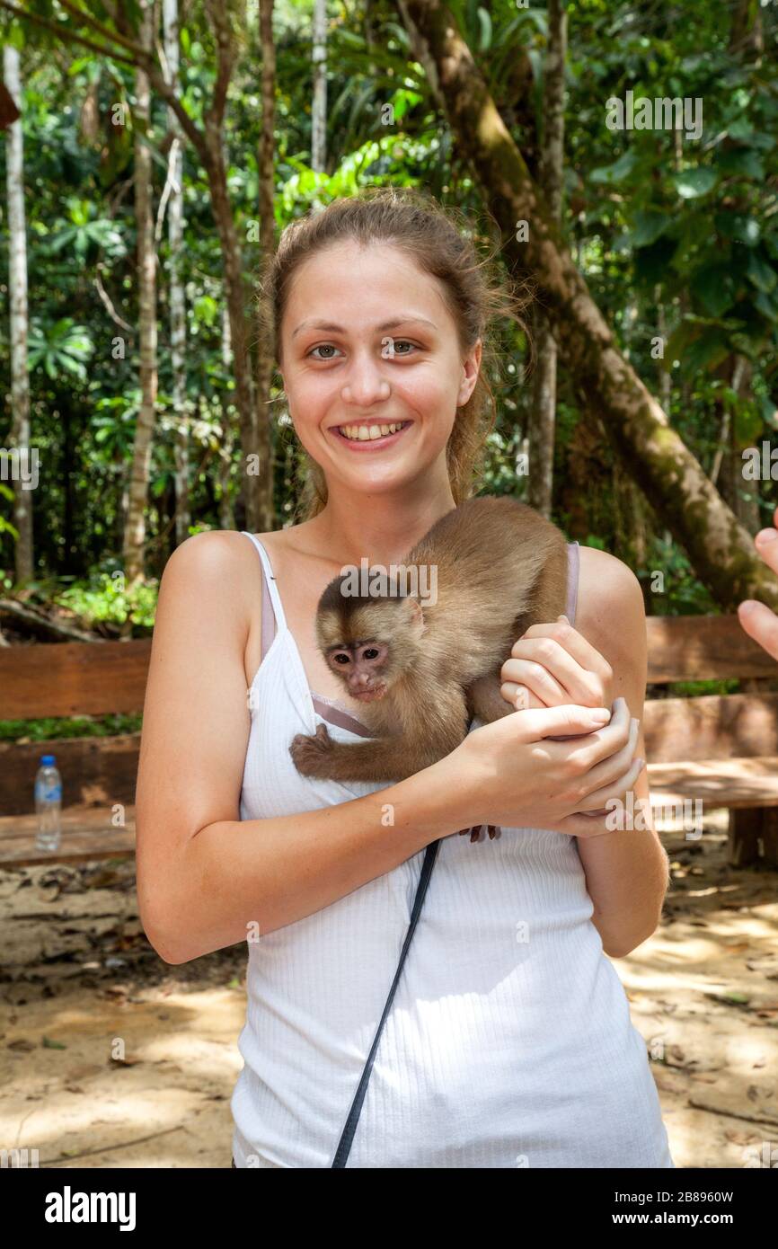 Girl holding a monkey. Maikuchiga Foundation, Monkey sanctuary in ...