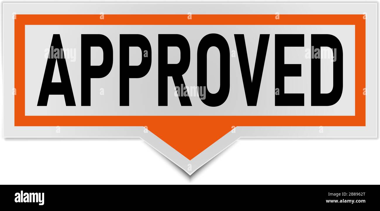 approved sign. approved rounded sticker approved speech bubble Stock ...