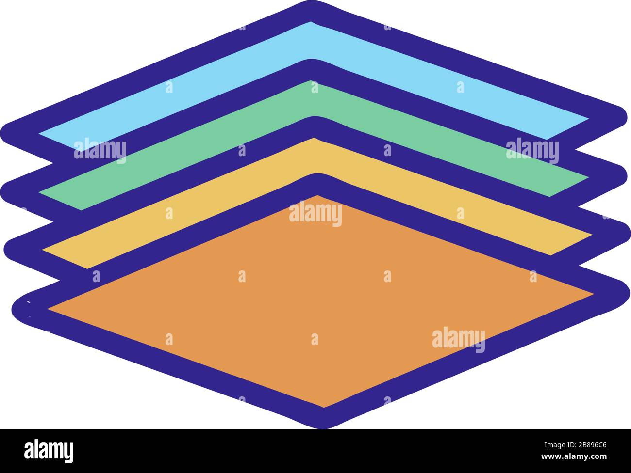 a layered composition icon vector outline illustration Stock Vector ...