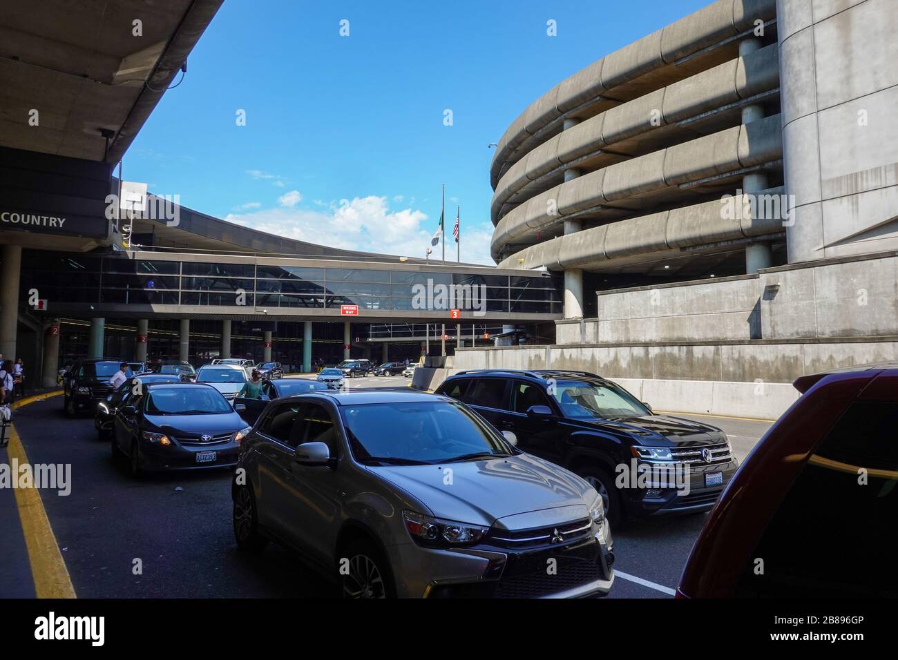 seattle, WA/USA-9/6/19: The arrival area where people pick up their ...