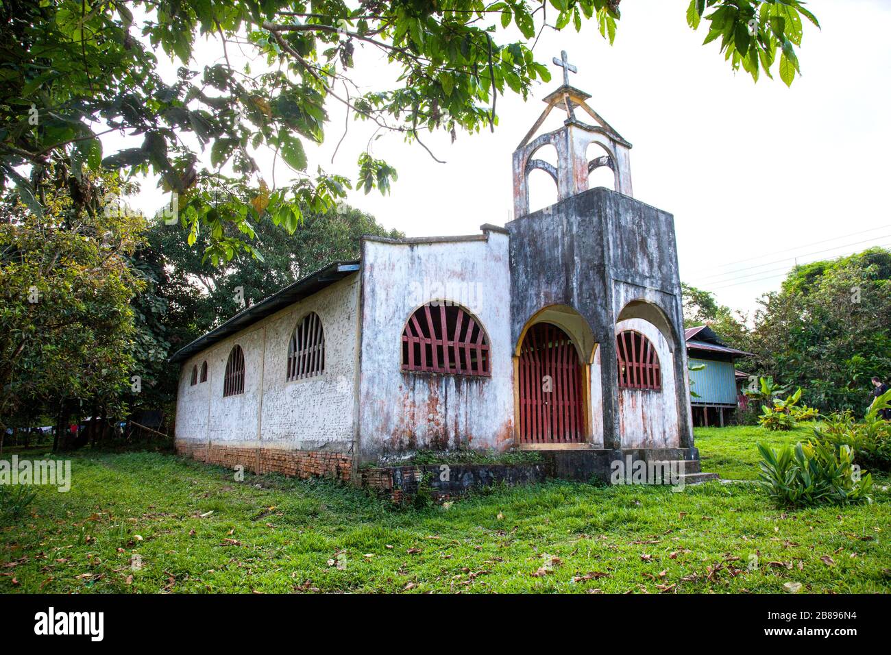 Abandon church in the Amazon Rain Forest, Leticia Amazon, Colombia ...