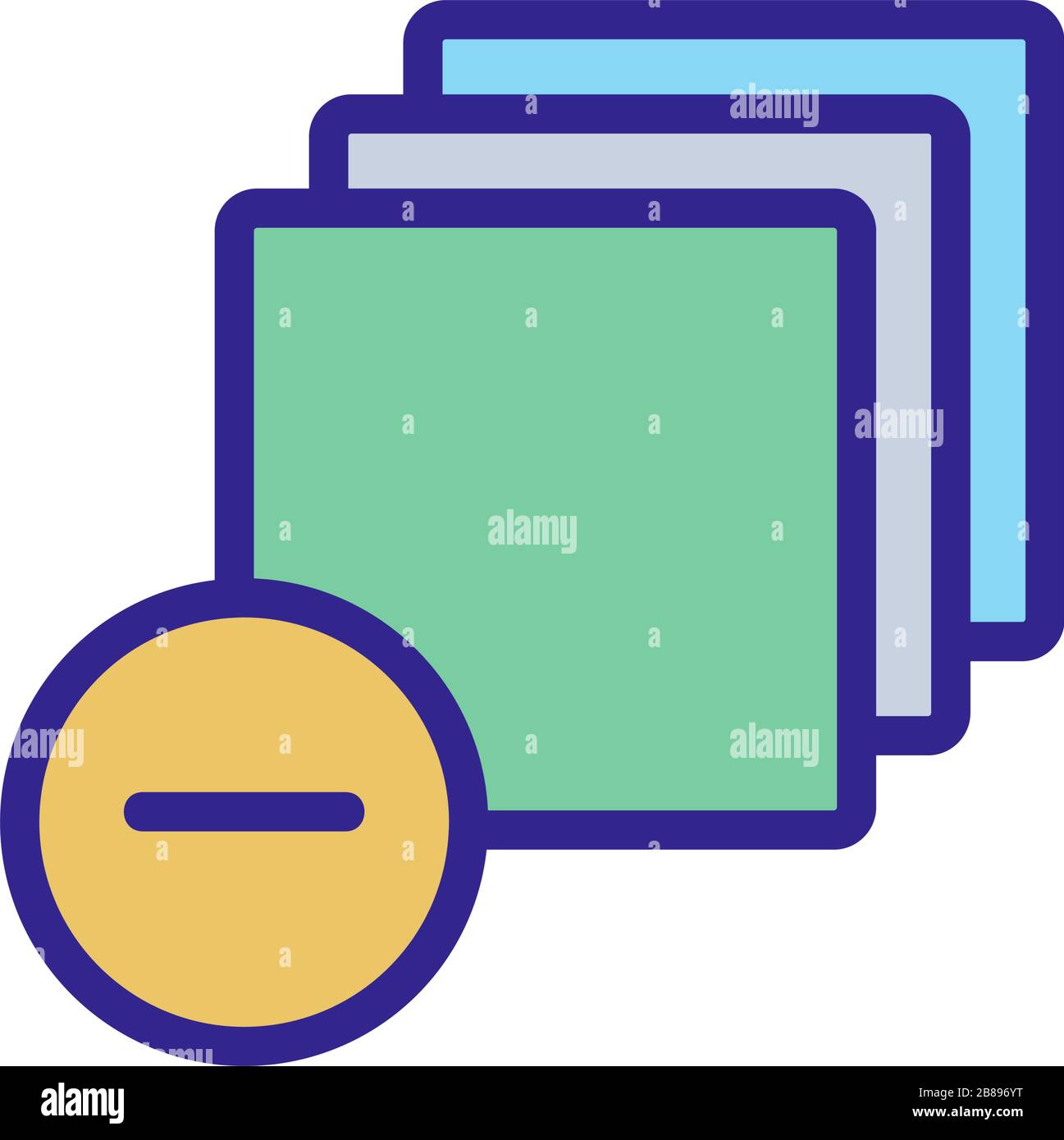 to remove a single layer icon vector outline illustration Stock Vector ...