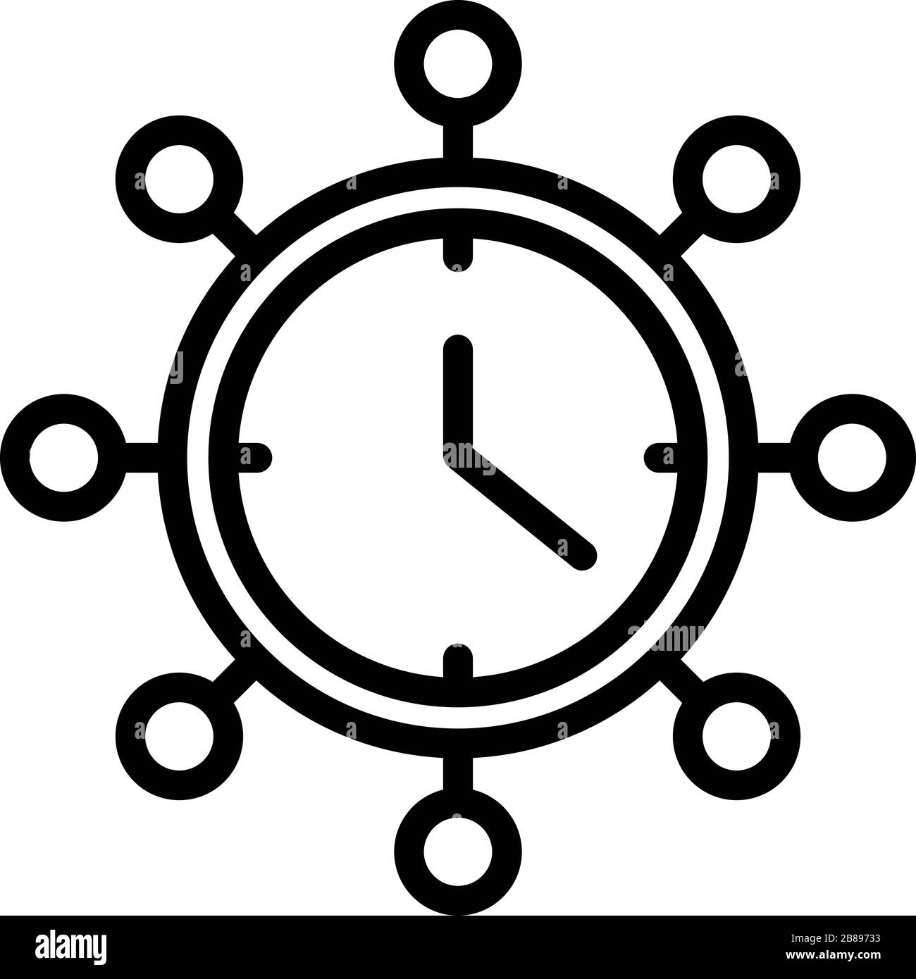 Retro wall clock icon, outline style Stock Vector Image & Art - Alamy