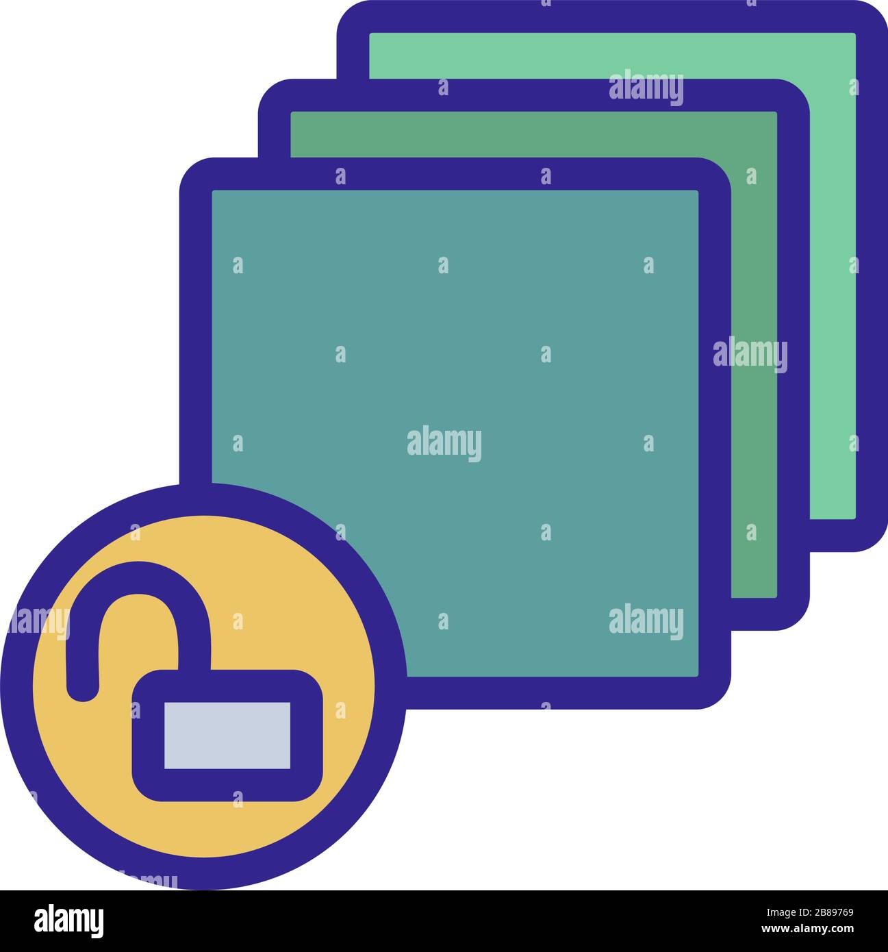 layer lock open icon vector outline illustration Stock Vector Image ...