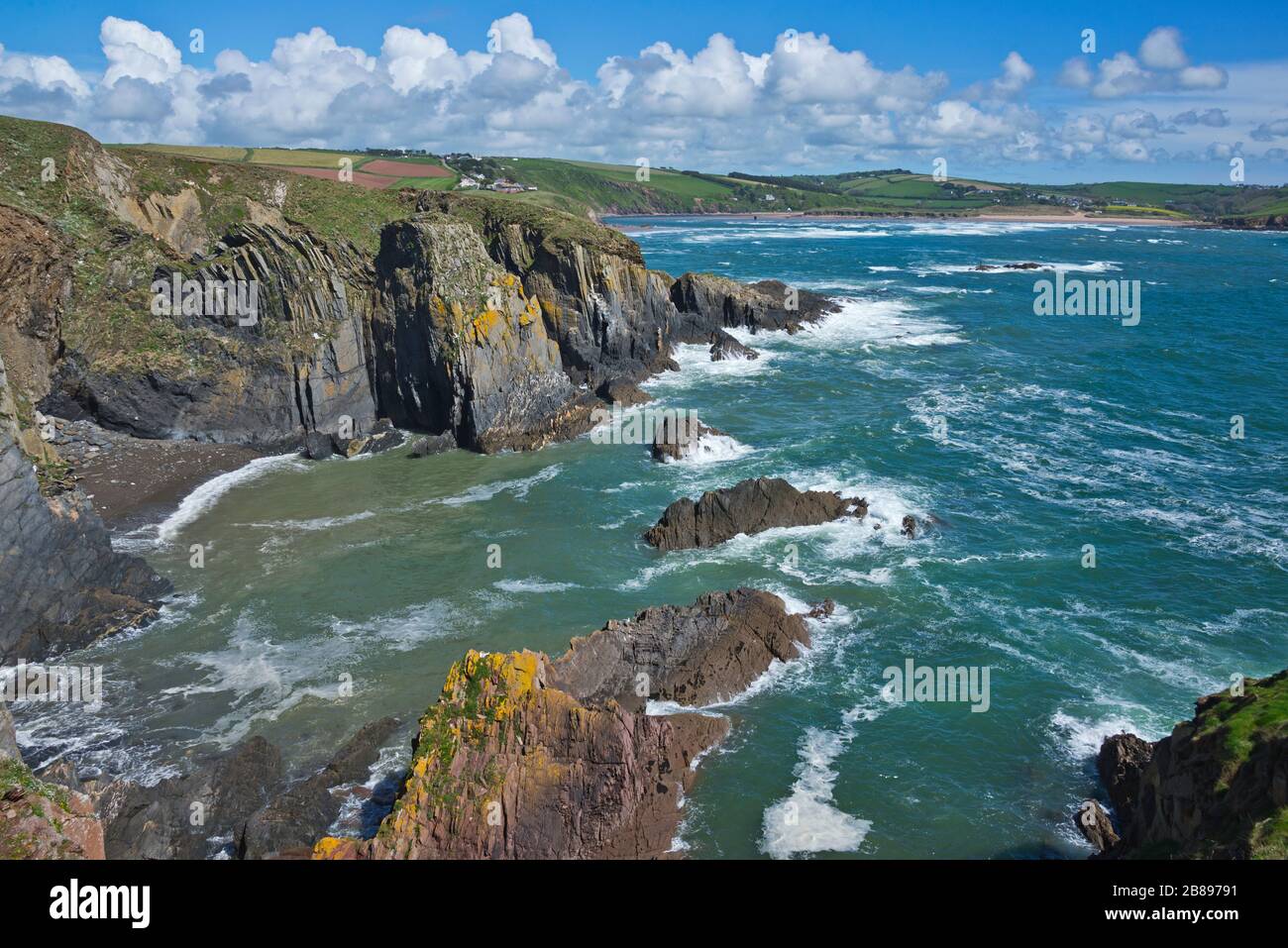 a scenic view from the footpaths on Burgh Island looking out across the ...