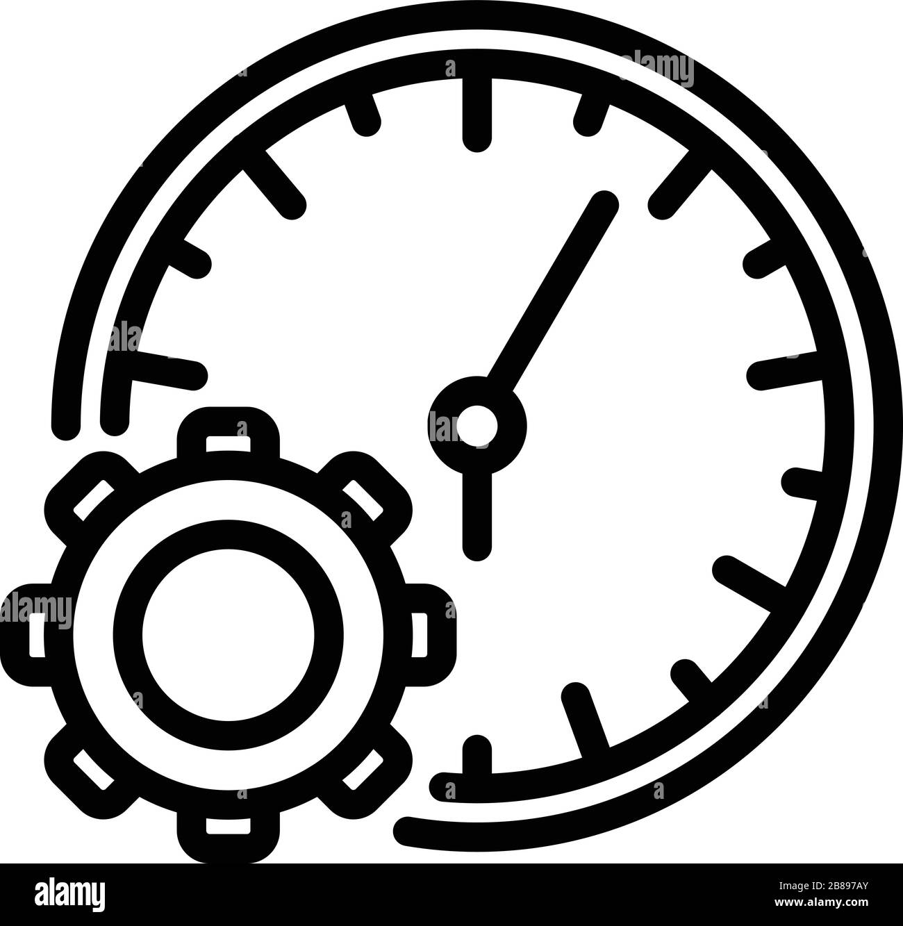 Gear wheel wall clock icon, outline style Stock Vector Image & Art - Alamy