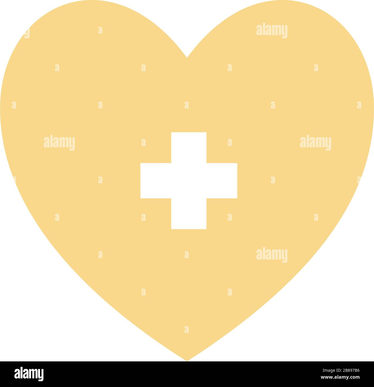 Isolated cross inside heart flat style icon vector design Stock Vector ...