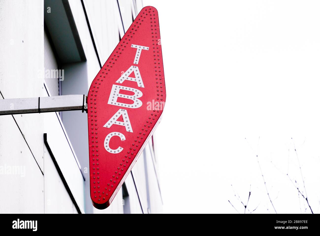 French Red shop tobacco sign with french text tabac store logo Stock ...
