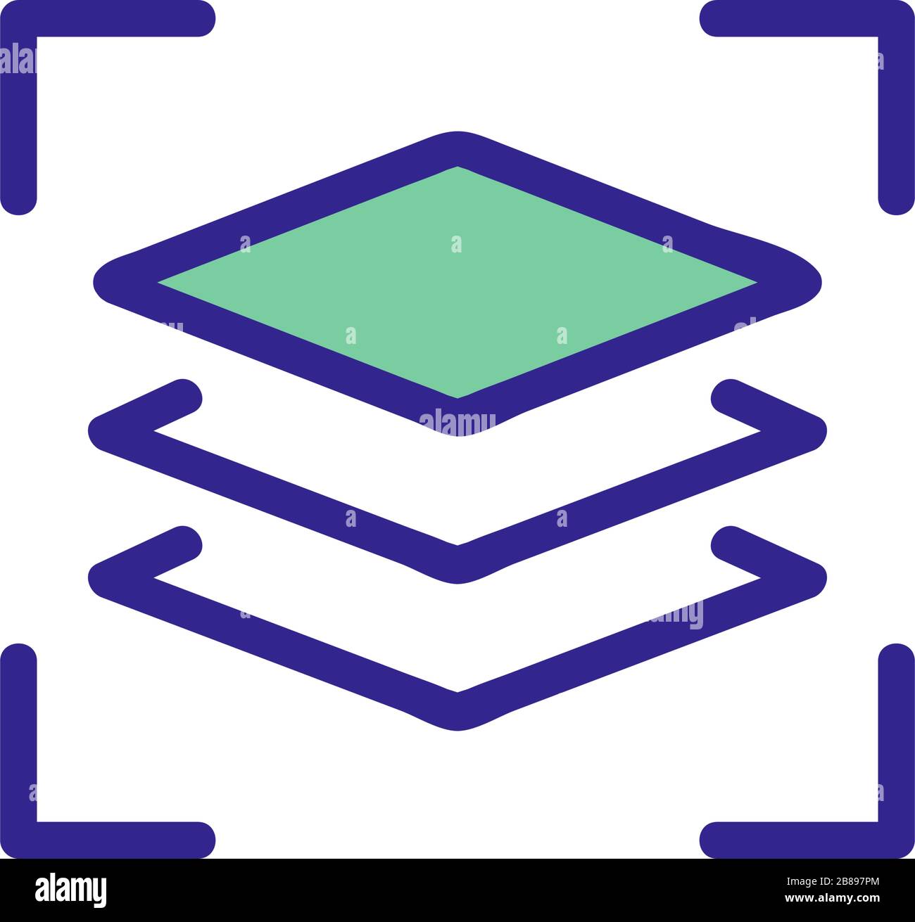 the composition of the three layers icon vector outline illustration ...