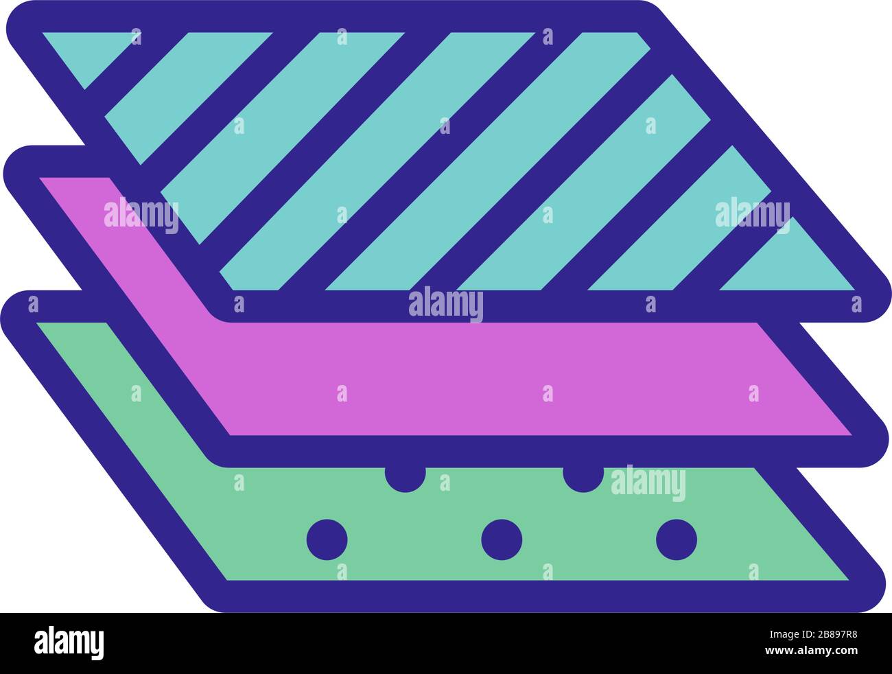 three different layers icon vector outline illustration Stock Vector ...