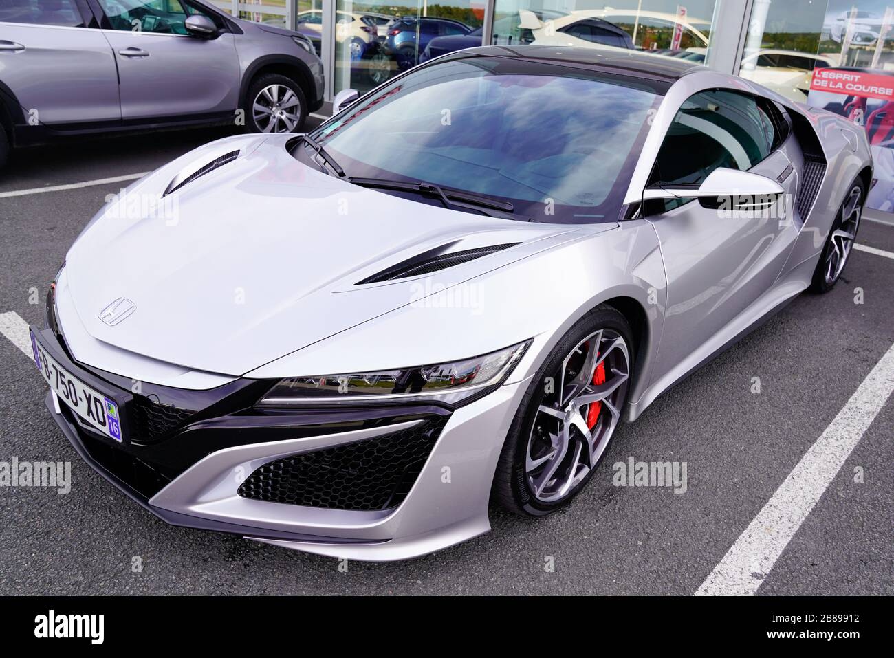 Bordeaux , Aquitaine / France - 10 27 2019 : Honda NSX gray parked in ...