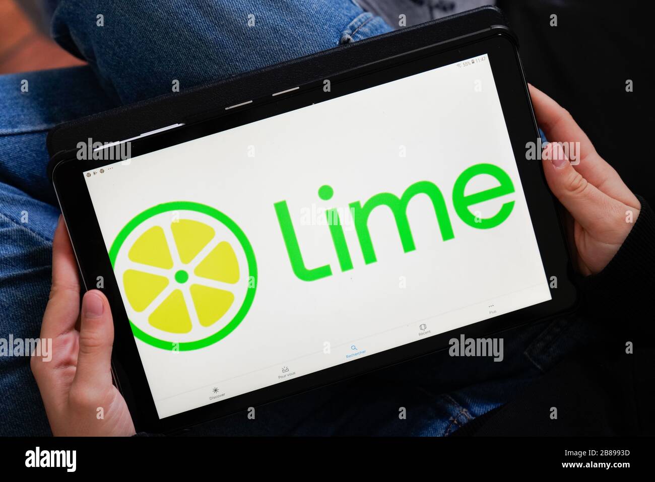 Bordeaux , Aquitaine / France - 11 30 2019 : LIME app sign screen ...