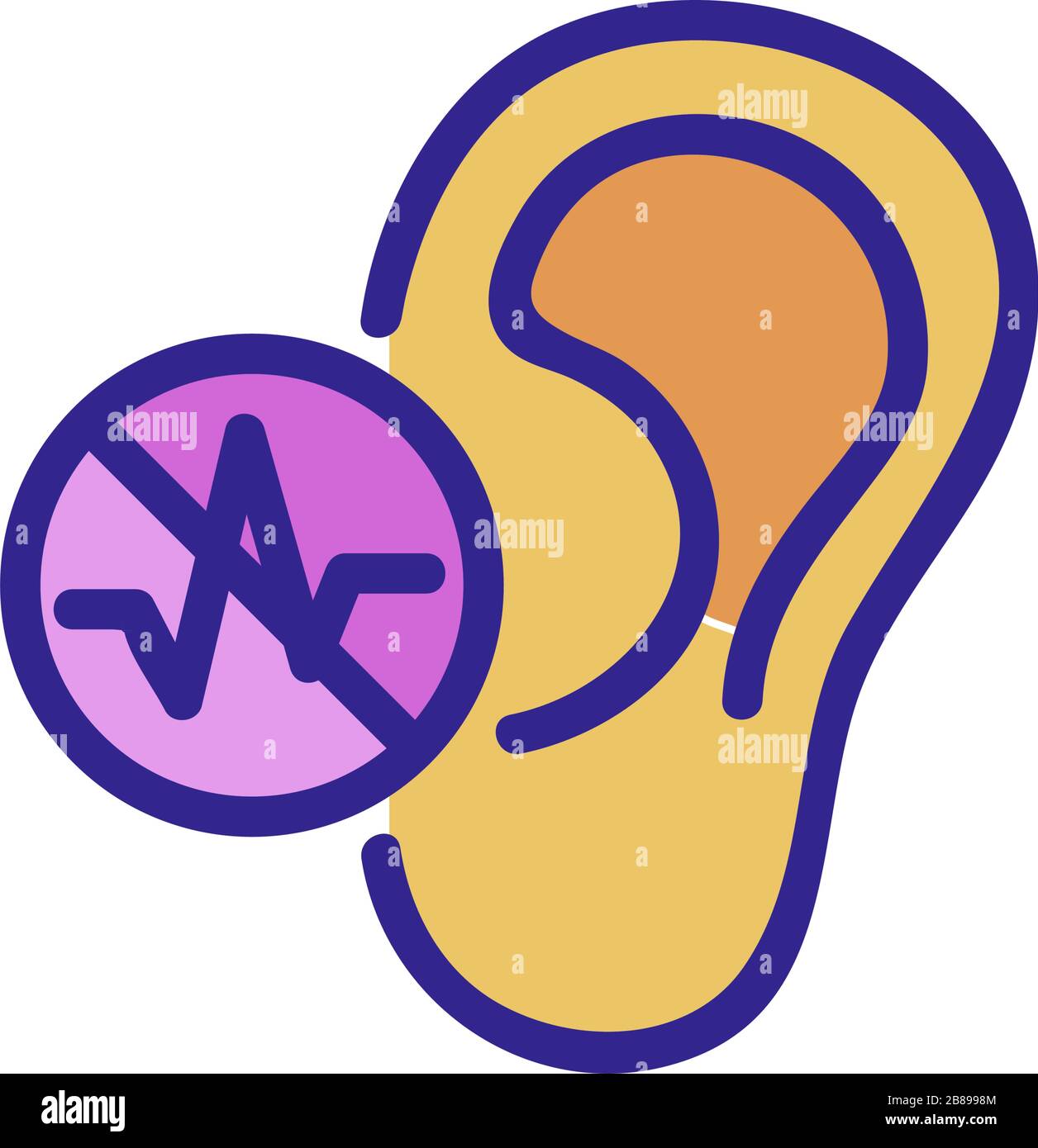 the ear does not hear icon vector outline illustration Stock Vector ...