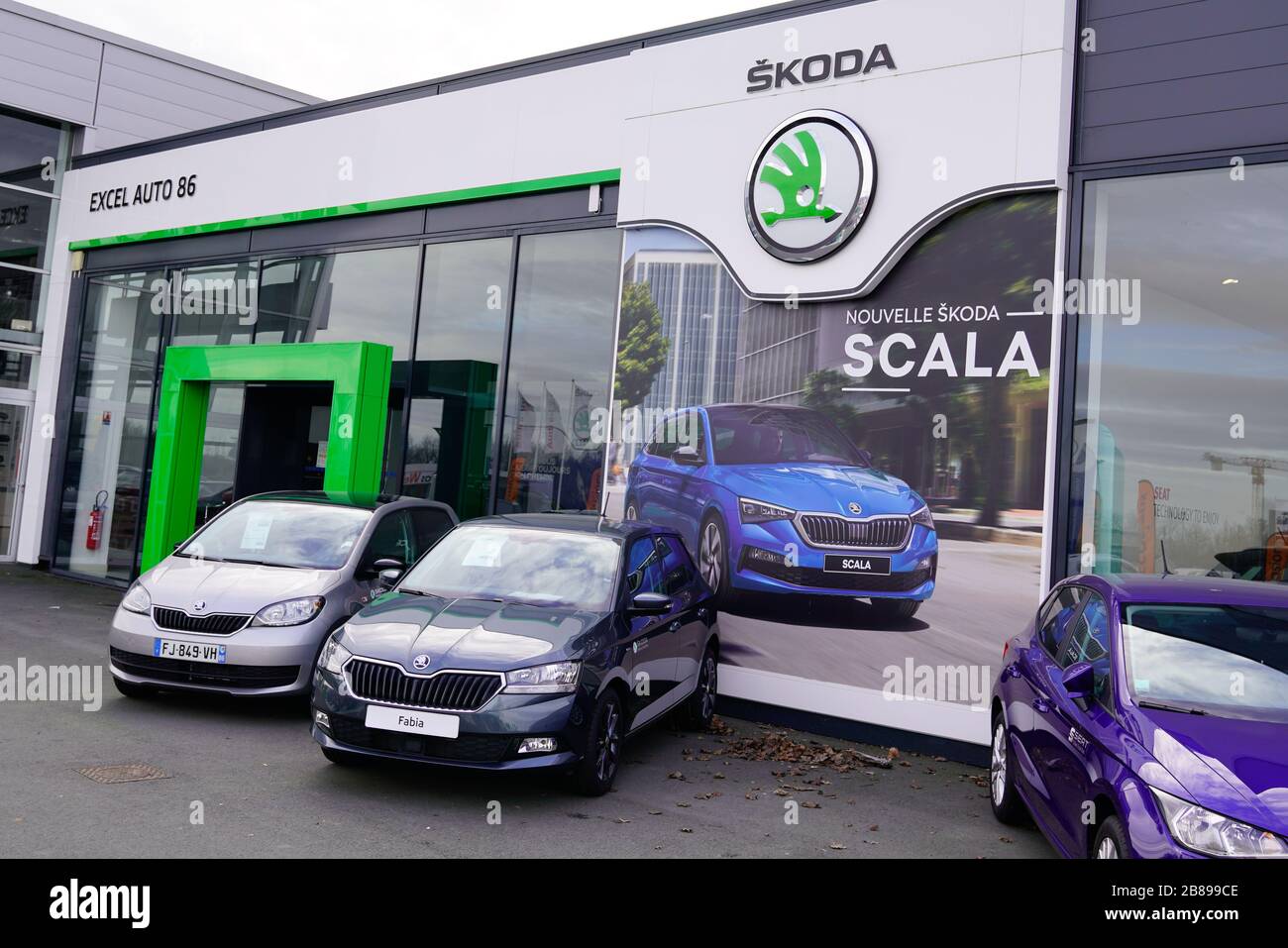 Bordeaux , Aquitaine / France - 01 20 2020 : Skoda logo dealership ...