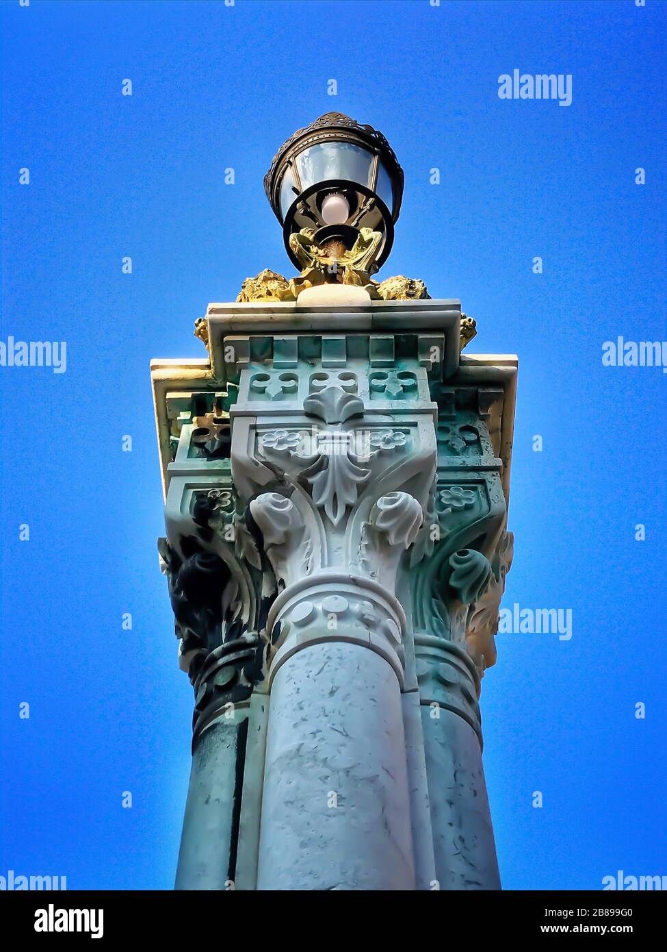 Beautiful street lamps, bricks walls, postal boxes Stock Photo - Alamy