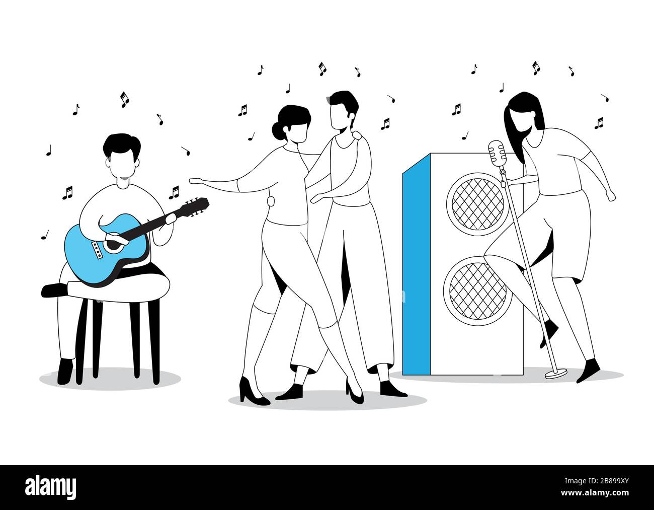 Young men singing Cut Out Stock Images & Pictures - Alamy