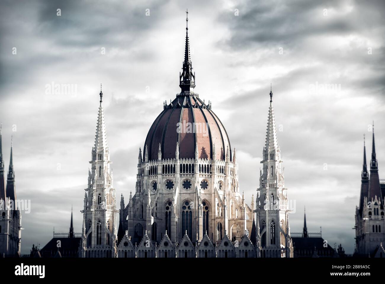 The Central Dome of the Hungarian Parliament Building. Budapest ...