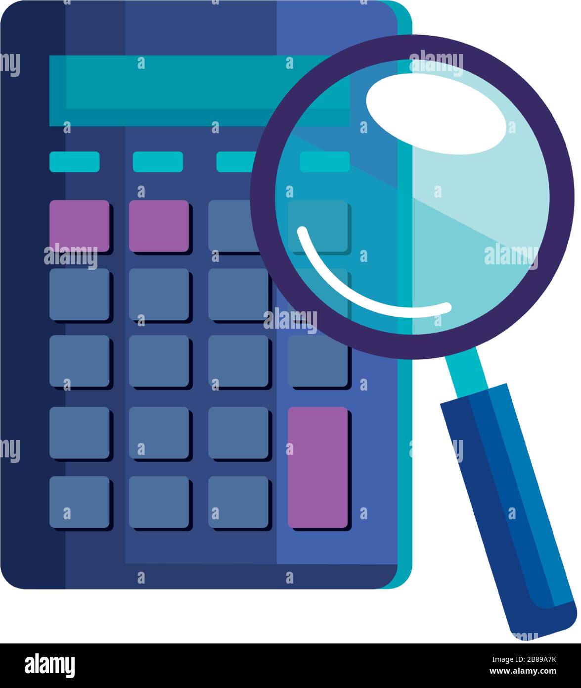 magnifying glass with calculator math and Stock Vector Image & Art - Alamy
