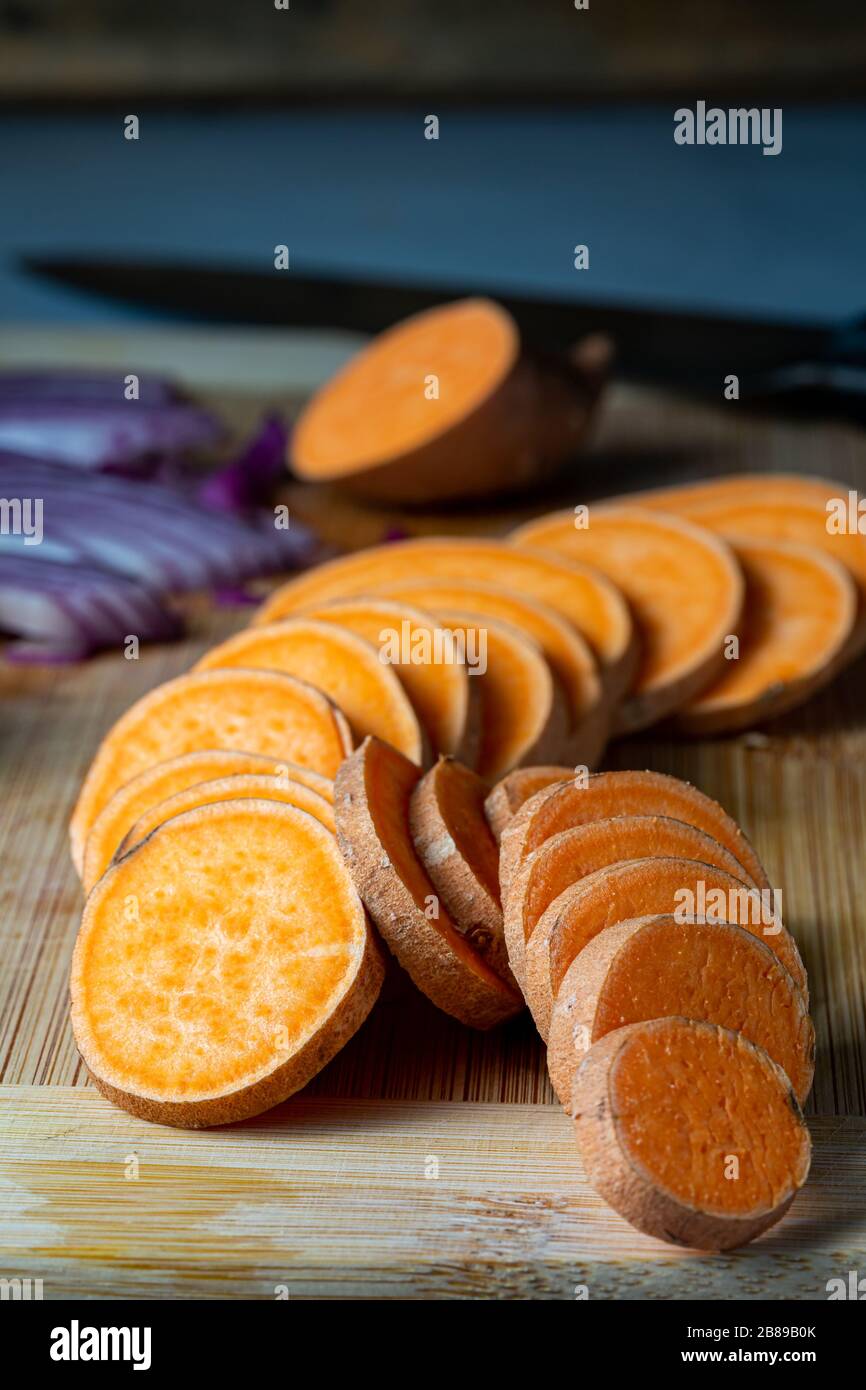 Sweet potato slices Stock Photo - Alamy