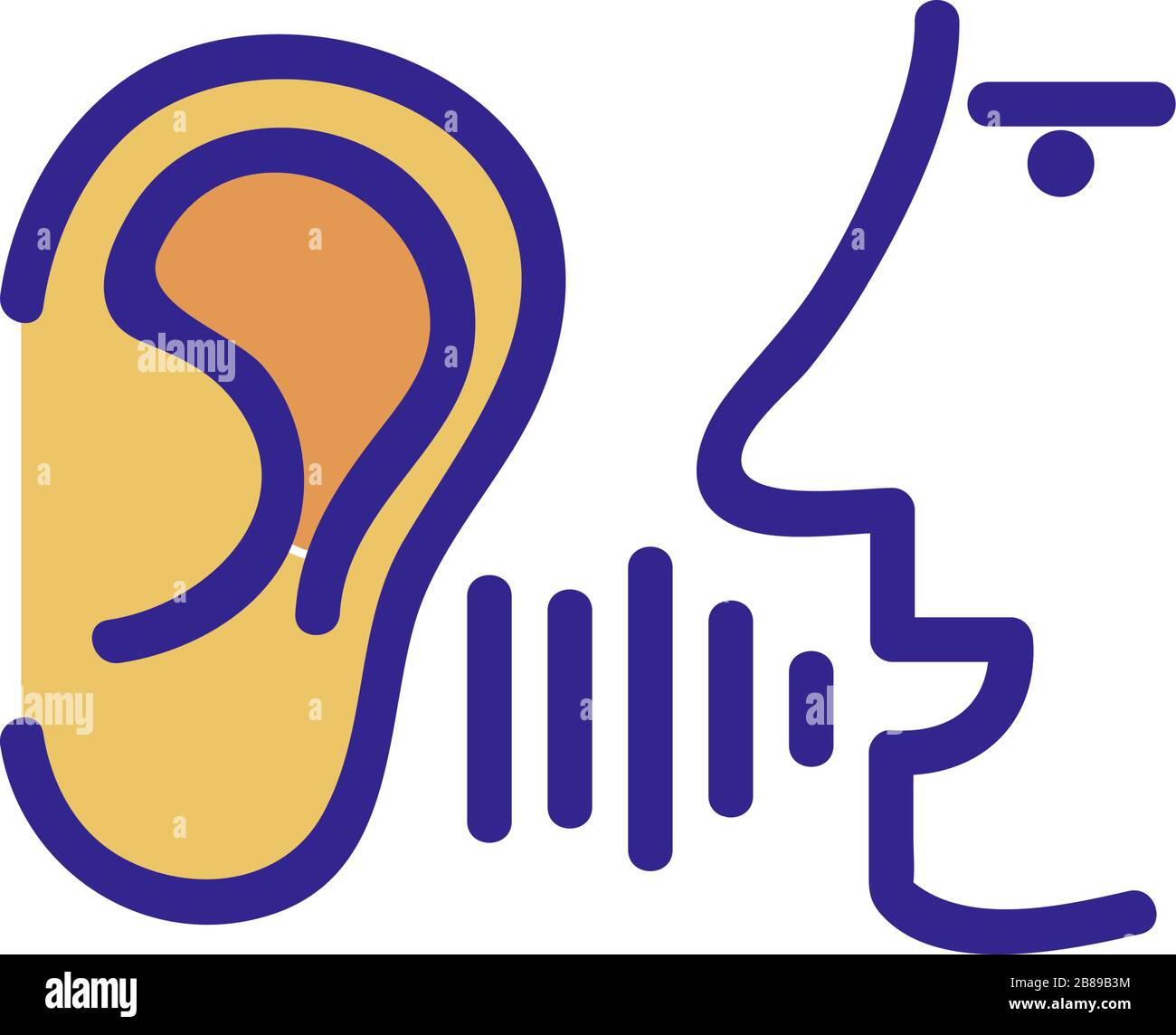 head sound ear icon vector outline illustration Stock Vector Image ...