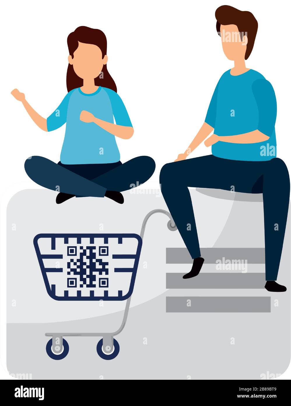 Lady scan qr code Stock Vector Images - Alamy