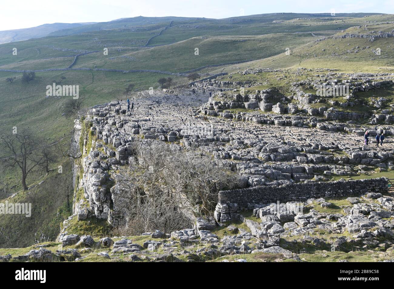 Limestone pavement at the top of Malham Cove, Malham, North Yorkshire ...