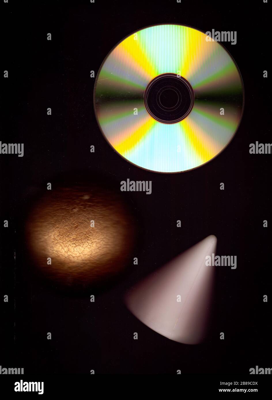 Geomegtric symbols. Circle, globe, cylinder, disc Stock Photo - Alamy